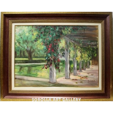 Rosa Maria: Pergola. Original Oil Paintings for sale at Sorolla.com