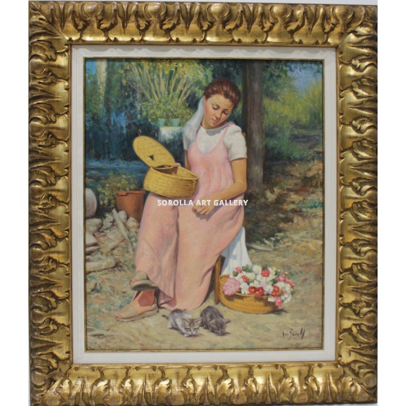 J. Borrell: Figure. Original oil paintings for sale at Sorolla Art Gallery